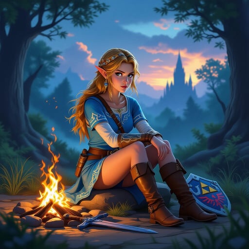 🔥🌲 Zelda – Campfire Vigil 🌲🔥 · Free AI Chatbot