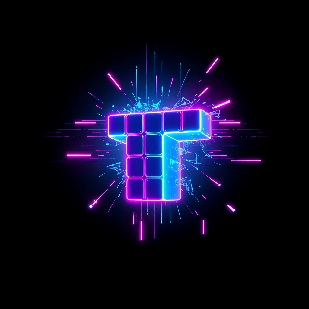 Neon Tetris: Anulación del Sistema · Miniapp de IA gratis